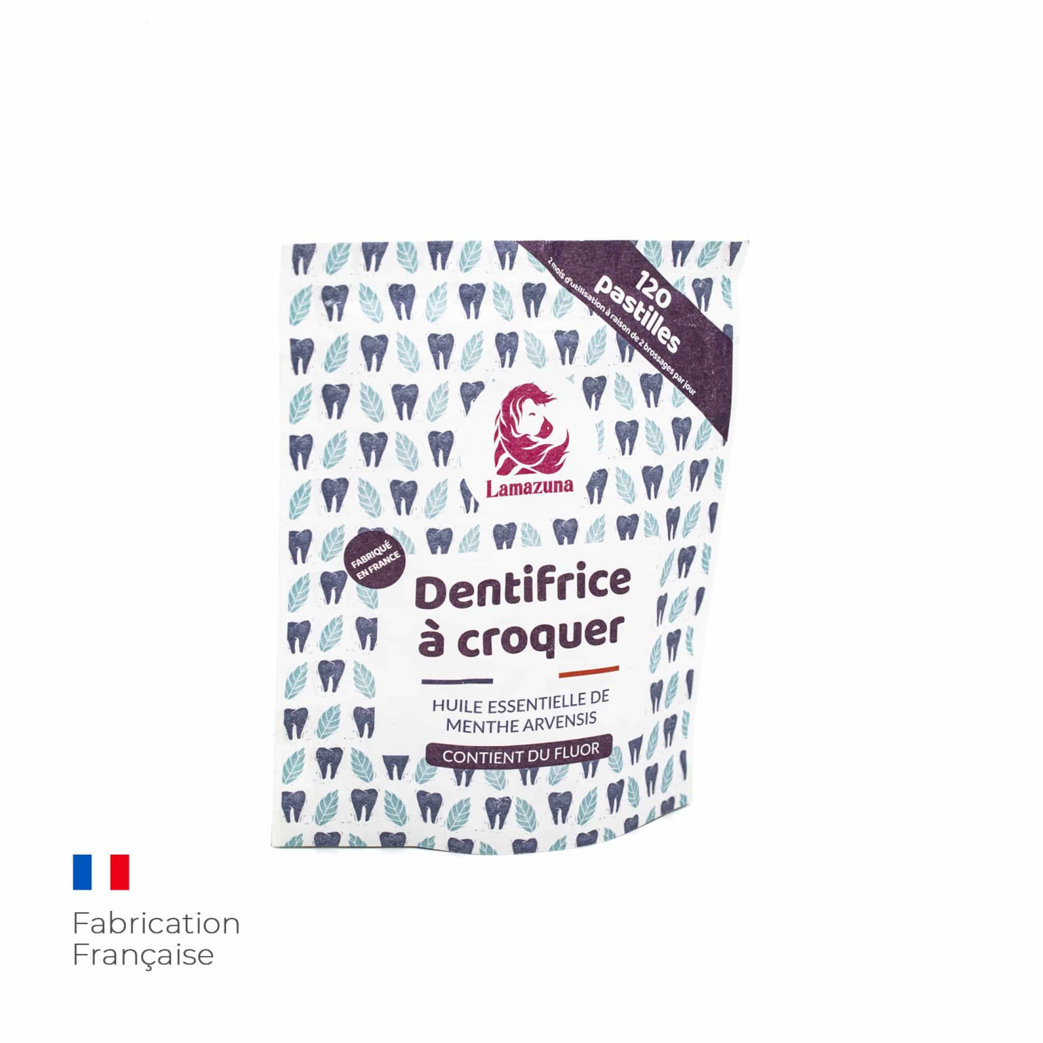 Dentifrice à croquer BIO Lamazuna – Menthe et fluor (120 pastilles ...
